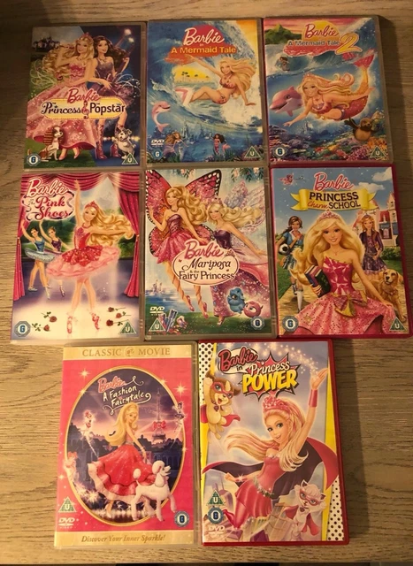 BARBIE ANIMATED MOVIE DVD Bundle 8x DVDs Princess Musical Childrens £12 ...