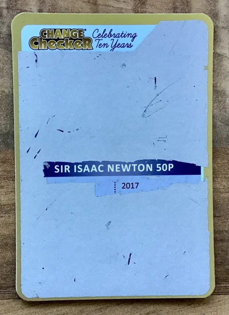 “SIR ISAAC NEWTON& CHANGE CHECKER GOLD TRADING CARD 2017 50p ...
