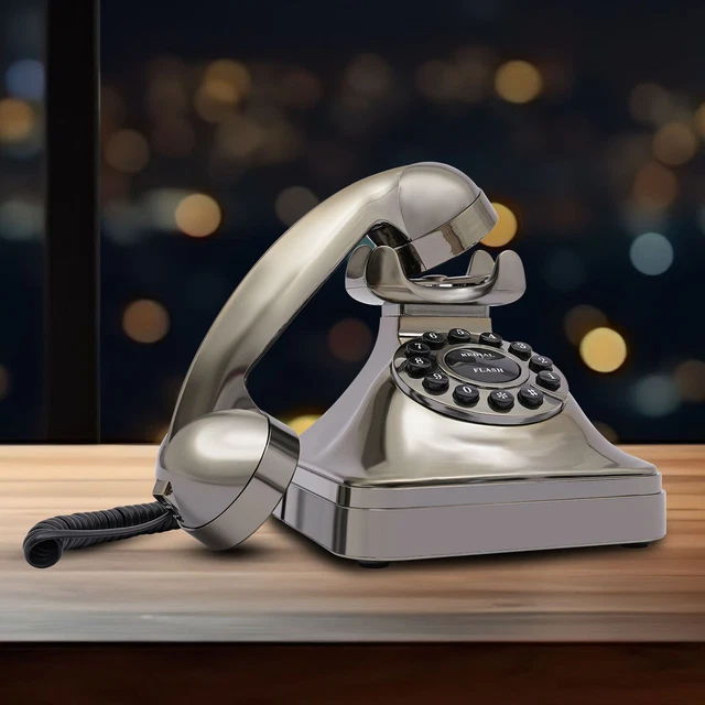 VINTAGE STYLE CORDED Phone Old Fashioned Landline Retro Telephone Home ...