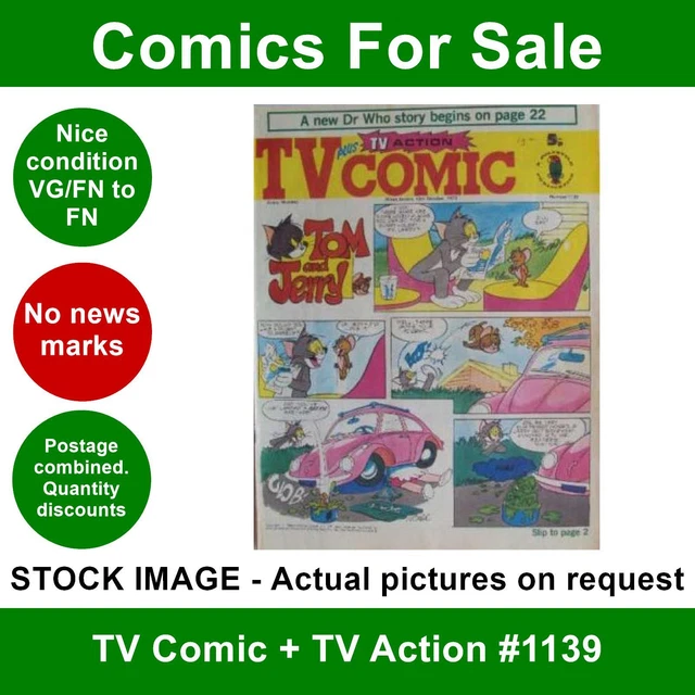TV COMIC + TV Action #1139 comic - VG/FN clean 13 October 1973 - Doctor ...