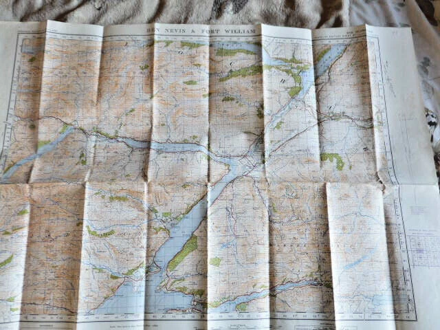 BEN NEVIS & FORT WILLIAM 1940 war revision ordanance survey ww2 WO ...