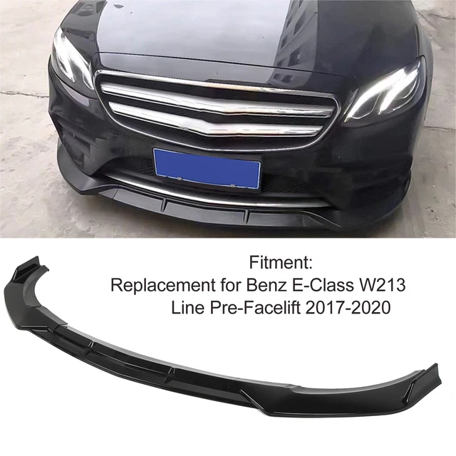 FRONT BUMPER LIP Kit Glossy Black 3 Piece Bumper Spoiler Air Chin Body ...