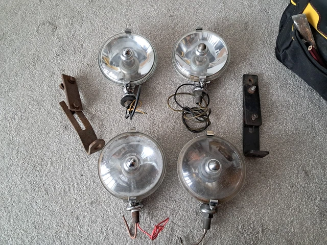 ORIGINAL LUCAS SLR SFT 576 Spot Lamp Lights Set Mini Cooper MG Morris ...