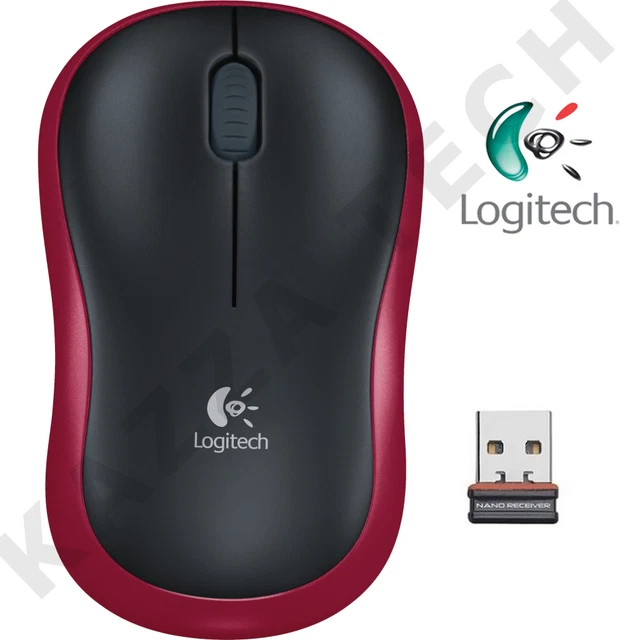 LOGITECH NEW M185 RED Wireless Optical Mouse Compact for PC Laptop MAC ...