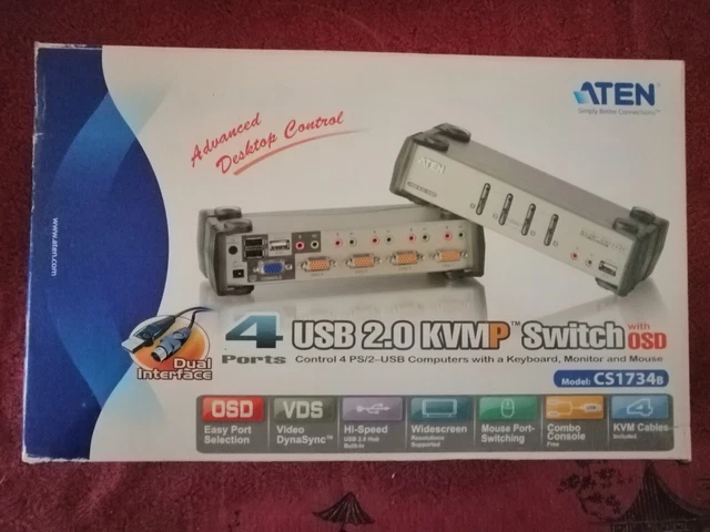 ATEN 4-PORT-PS/2-USB KVM Switch Neuf EUR 20,00 - PicClick FR