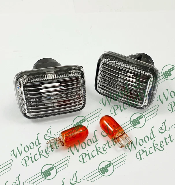 CLASSIC MINI - CLEAR SIDE INDICATOR REPEATER KIT 2 x Lenses & 2 x ...