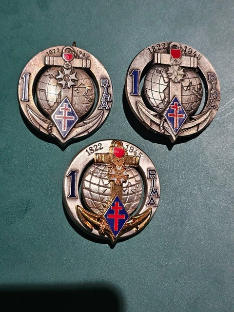 LOT N°4 INSIGNE 1 RIC RIMA Régiment Infanterie Coloniale Militaria Liberation EUR 15,00 ...