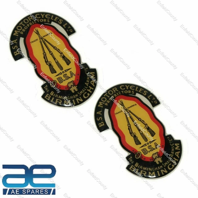 BSA MOTORCYCLES LTD TRADE MARKS BIRMINGHAM STICKER DECAL PAIR ECs $18. ...