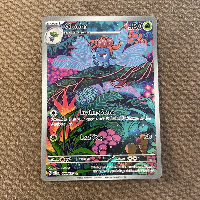 POKEMON GLOOM 198/197 Obsidian Flames Illustration Rare Full Art Holo ...