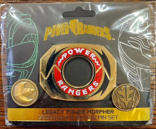 MIGHTY MORPHIN POWER Rangers Legacy Morpher Pin Set Green White Tommy ...