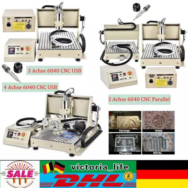 3ACHSE/4ACHSE 6040 CNC Router Fräsmaschine Graveur Graviermaschine ...