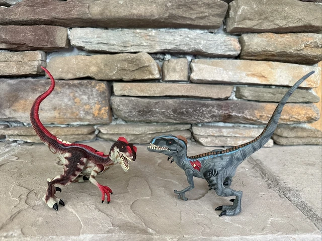 LOT OF 2 - Jurassic Park 3 Re-Ak-A-Tak Dilophosaurus + Alpha Raptor ...
