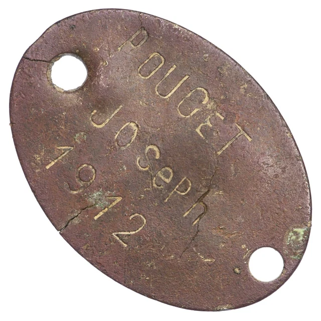 FRANCE PLAQUE D'IDENTIFICATION militaire WW1 Joseph POUGET 1912 Rodez ...