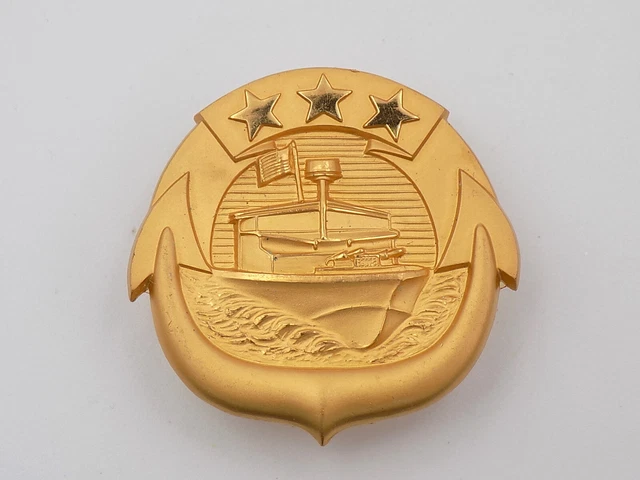 ORIGINAL VIETNAM WAR US Navy Small Craft Officer Breast Badge H&H Gold ...