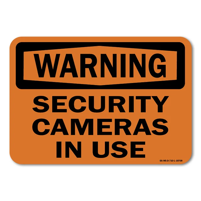 SECURITY CAMERAS IN Use ANSI Warning Sign Metal Plastic Decal £16.80 ...