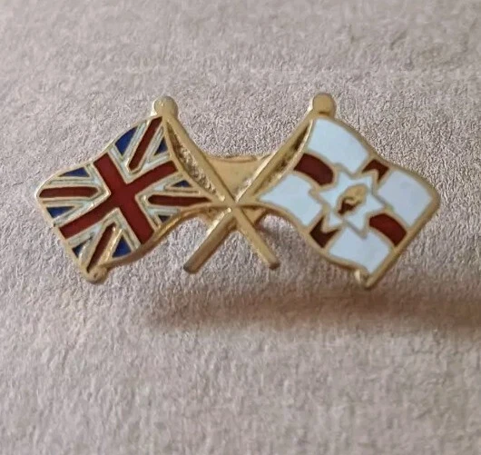 UNION JACK FLAG & Red Hand Ulster Pin Badge Twin Ulster Loyalist ...