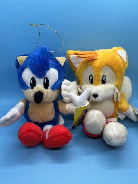 VINTAGE 1994 SONIC The Hedgehog And Tails Fuzzy Plush Set Segasonic 90 ...