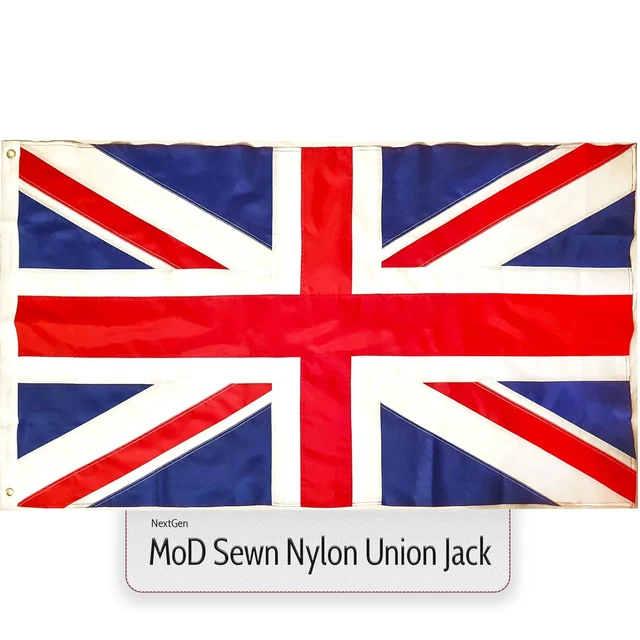 UNION JACK FLAG 5ft x 3ft Heavy Duty Sewn Nylon British MoD Approved ...