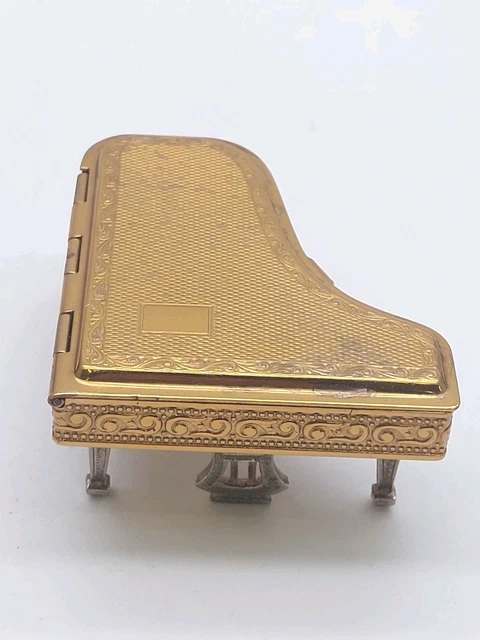 VINTAGE GOLD TONE Pygmalion Sonata Piano shaped powder compact £99.50 ...