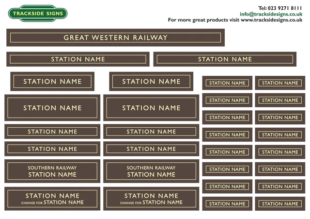 LMS STATION NAME Signs - Model Railway - OO Gauge 4mm - Die Cut Self ...
