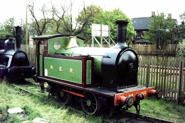 ORIGINAL SLIDE, EX NER H Class (LNER Y7) 0-4-0T 1310 @ Middleston Rlwy ...