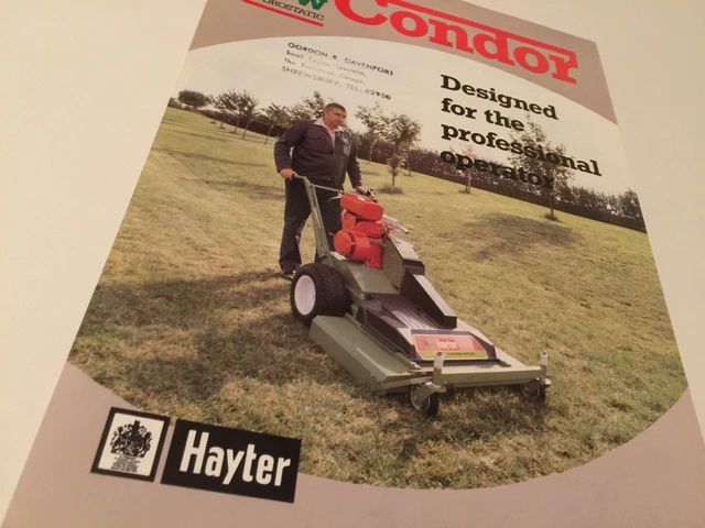 HAYTER THE NEW Hydrostatic Condor Mower Original 1980s Vintage Sales ...