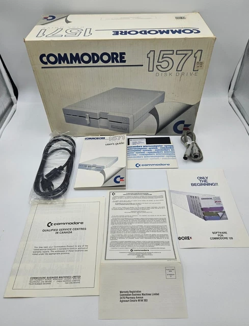 COMMODORE 1571 DISK Drive Complete In Box, Tested! C64, C128. See Pics ...