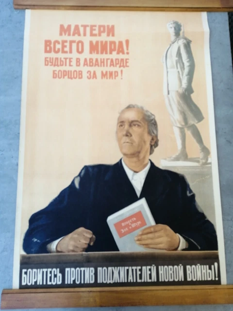 VINTAGE SOVIET PEACE Propaganda Poster 1950 Original Communist Poster £ ...