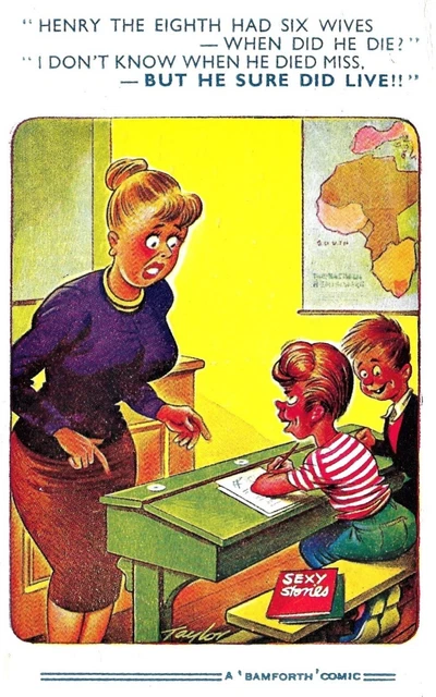 TEACHER & HENRY the Eighth Bamforth Saucy Comic Series 1926 Taylor Postcard B77 £1.65 - PicClick UK