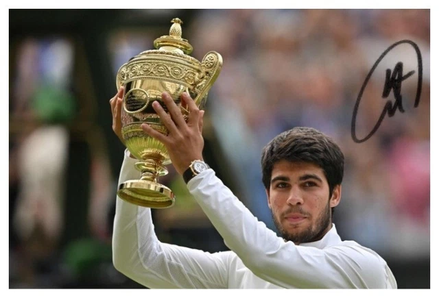 CARLOS ALCARAZ (2) WIMBLEDON 2023 - TENNIS - 6x4 Signed Autograph PHOTO ...