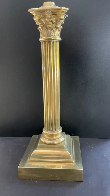 HEAVY CAST BRASS corinthian column oil lamp base £120.00 - PicClick UK