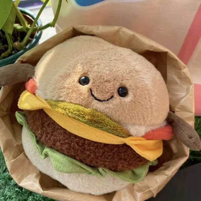 JELLYCAT 11CM AMUSEABLE Burger Plush Soft Toy Food - Burger Beanie ...