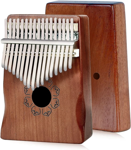 FINGER 17 KEYS Kalimba Thumb Piano Instrument Mahogany Wood w/ Tuner ...