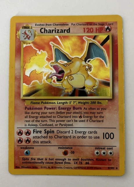 POKÉMON TCG CHARIZARD Base Set 4/102 Holo Unlimited Holo Rare EUR 148 ...