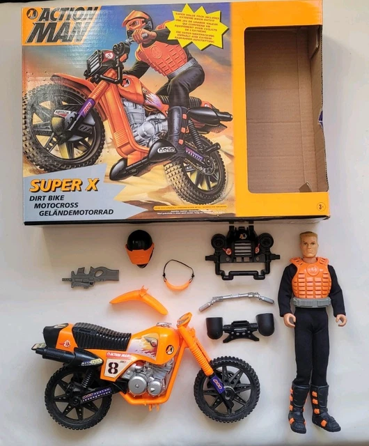 RARE ACTION MAN Super x Dirt Bike Motorcycle And Figure Boxed Good ...