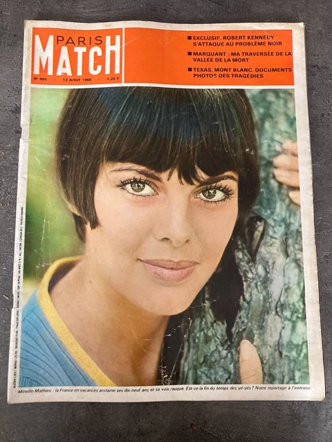 PARIS MATCH N°905 13 août 1966 Mireille Mathieu Le Mont Blanc H45 EUR 3,50 - PicClick FR