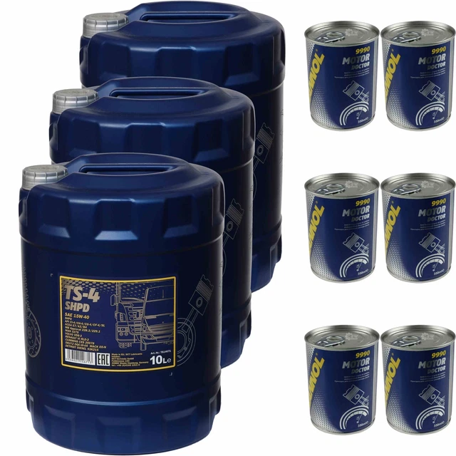 HUILE MOTEUR MANNOL TS-4 SHPD 15W-40 6x MANNOL Motor Doctor ADDITIF 30L ...