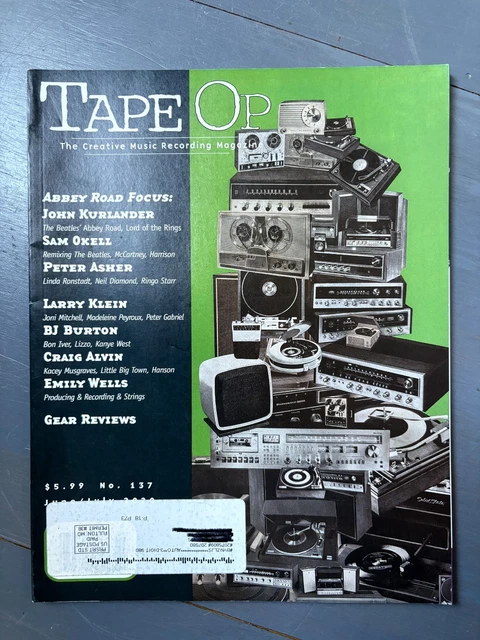 TAPE OP MAGAZINE 137 June/July 2020 Abbey Road John Kurlander Sam Okell ...