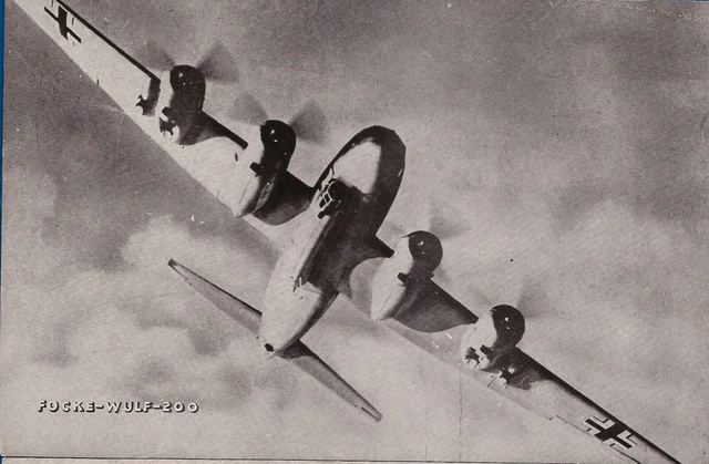 WW2 ERA GERMANY Focke-Wulf 200 CONDOR airplane Photo Card 5 1/4" X 8 ...