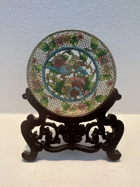 PLIQUE-A-JOUR CHINESE ENAMELWARE Cloisonné Filigree Plate £222.92 ...