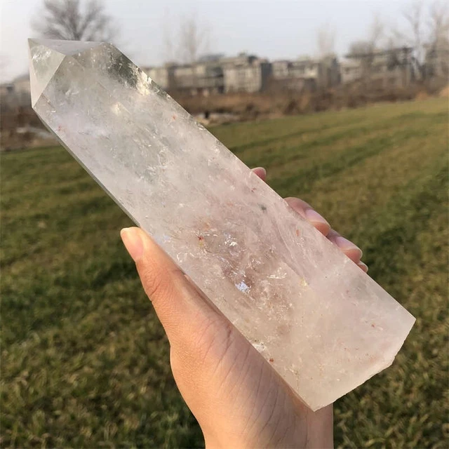 710G NATURAL CLEAR Quartz Obelisk Quartz Cystal Point Wand Tower EUR 75 ...