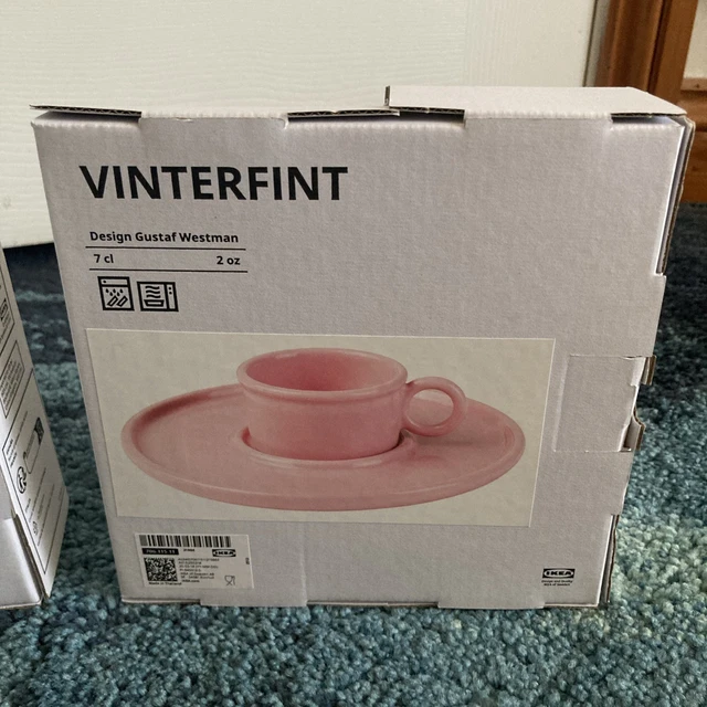 IKEA X GUSTAF Westman Vinterfint a set of 2 Pink Cups With Saucers ...