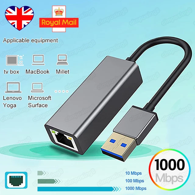 USB 3.0 TO Ethernet Adapter Rj45 Network LAN Gigabit 1000mbps for PC ...