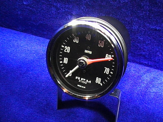 CLASSIC MINI SMITHS REV COUNTER, TACHOMETER BLACK FACE 0-8000rmp £175. ...
