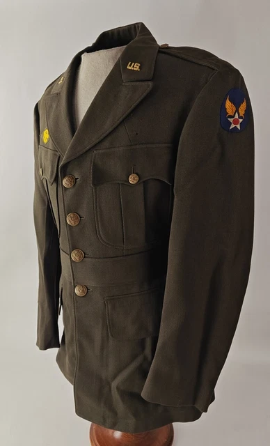 WWII WW2 1942 US Army Air Forces USAAF Cadet 4 Pocket Tunic Size 37R £7 ...