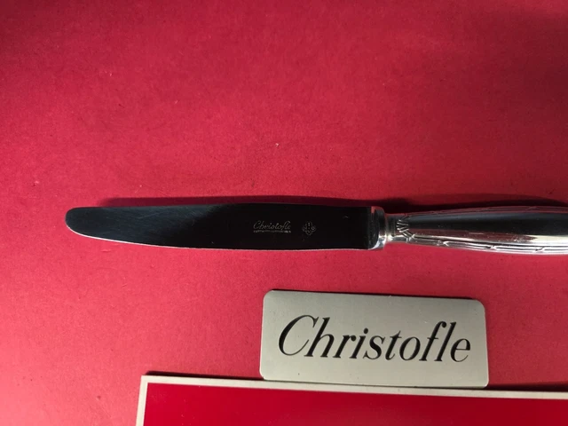 COUTEAU ENTREMETS 20.2 Cm Rubans Christofle Très Bel État Métal Argenté ...