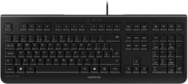 CHERRY KC 1000, Wired Keyboard, UK Layout (QWERTY), Plug & Play via USB ...