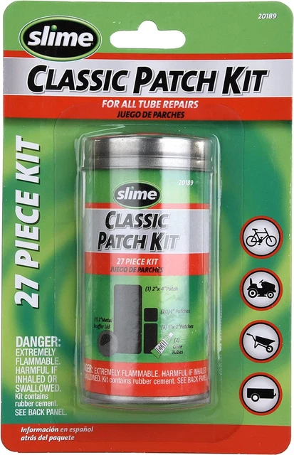 SLIME 20189 BIKE Tire Repair Kit - Bicycle Rubber Patches - 27 Pieces ...