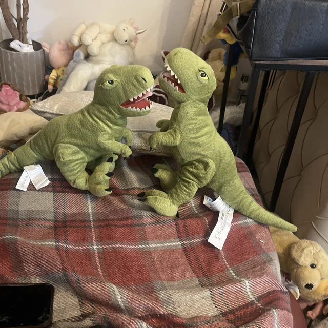 IKEA JATTELIK TYRANNOSAURUS Rex T Rex Dinosaur Soft Toy Plush Green X2 ...