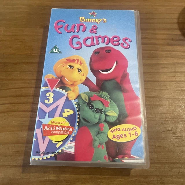 VINTAGE BARNEY'S FUN & Games VHS 1997 PolyGram Video Children's Classic ...